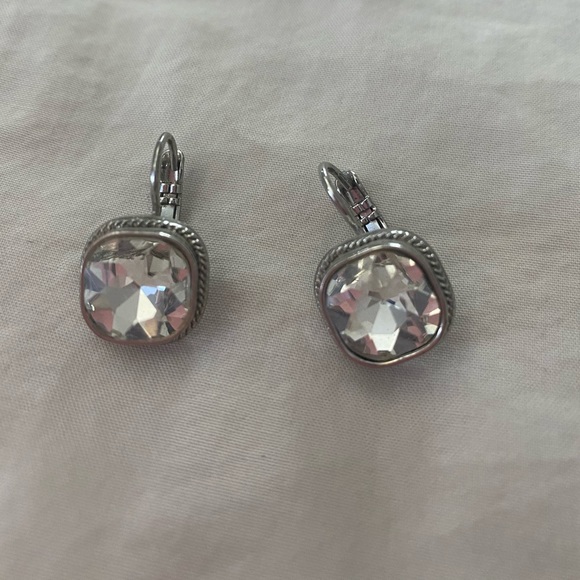 Jewelry | Silver And Faux Diamond Drop Earrings | Poshmark
